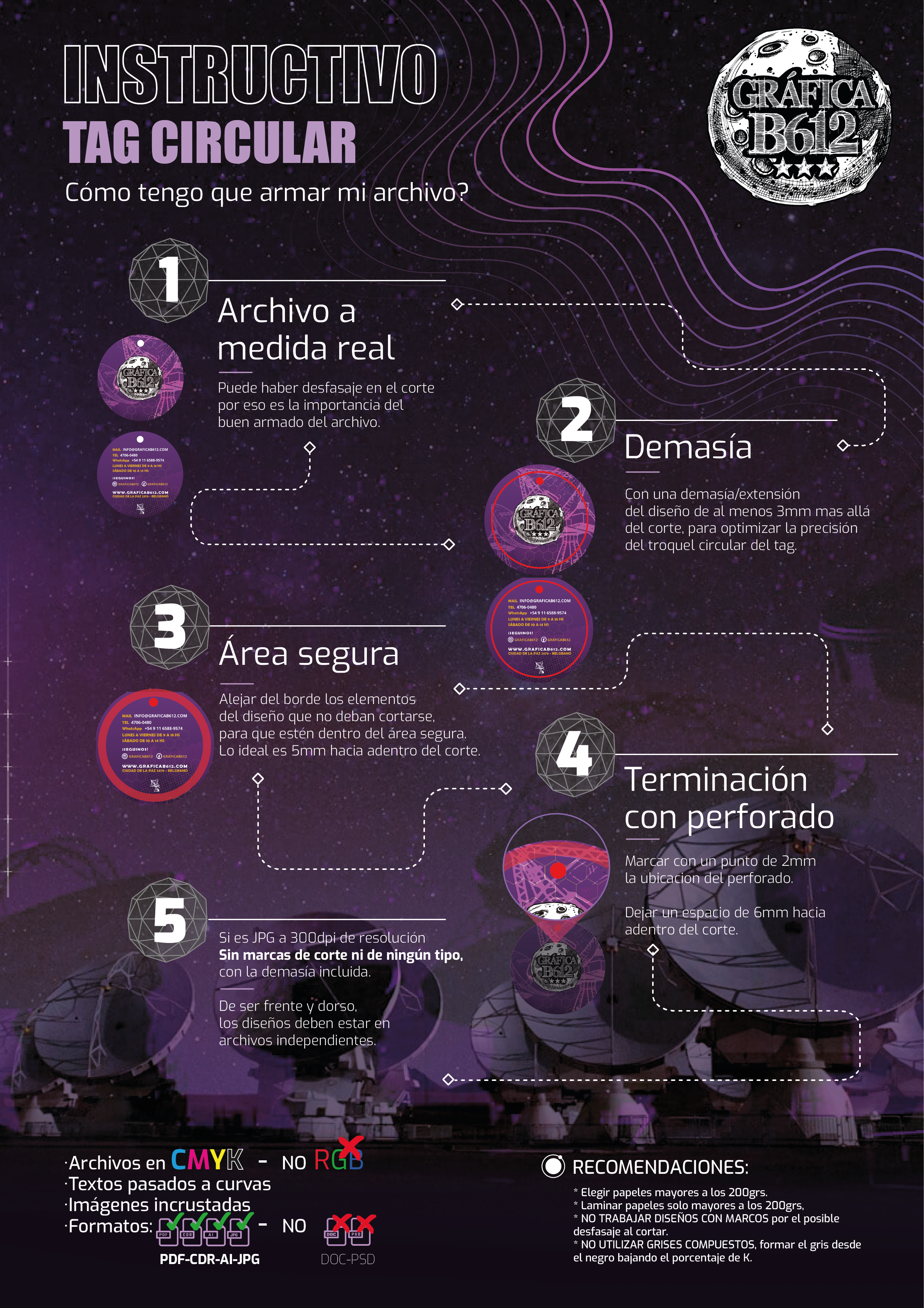 Etiquetas Circulares - Gráfica B612